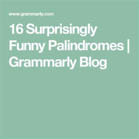 16 surprisingly funny palindromes idioms greek root word vocabulary