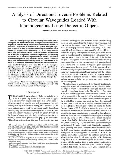 pdf analysis of direct and inverse problems related to circular