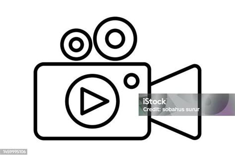카메라 비디오 아이콘 그림을 재생합니다 멀티미디어와 관련된 아이콘입니다 선 아이콘 스타일입니다 간단한 벡터 디자인 편집 가능 0명에 대한 스톡 벡터 아트 및 기타 이미지