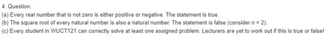 Solved Question A Every Real Number That Is Not Zero Chegg
