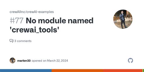 no module named crewai tools · issue 77 · crewaiinc crewai examples