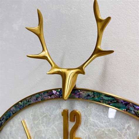 Luxury Deer Natural Abalone Shell Wall Clock Yedwo Home Yedwo
