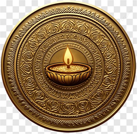 원형 금판에 전통 디야를 예술적으로 묘사한 것 황금 디야 복잡한 패턴 장식적인 디자인 Png 일러스트 및 이미지 에 대한 무료 다운로드 Pngtree