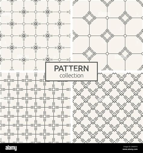 Set Of Four Seamless Patterns Abstract Geometric Trendy Vector Backgrounds Modern Stylish