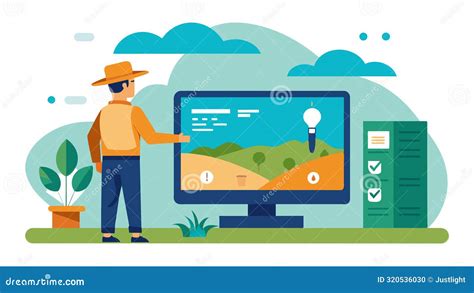 Farmers Leveraging Digital Tools For Remote Crop Monitoring And Informed Decision Making Stock