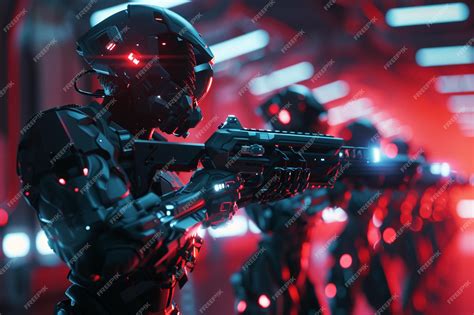 Premium Photo Cyberpunk Hacker Collective Fighting Against A Pow