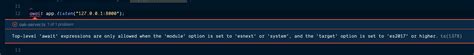 top level await is not recognized by extension · issue 49 · denoland