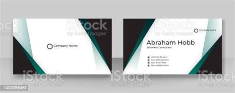 현대 우아한 간단한 깨끗한 짙은 녹색 흰색과 검은 색 명함 디자인 벡터 템플릿 창조적 인 전문 기술 기업 스타일 0명에 대한