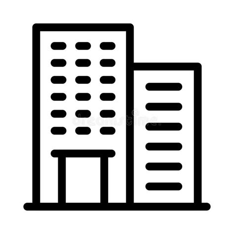 Office Vector Thin Line Icon Stock Illustration Illustration Of Exterior City 172680014