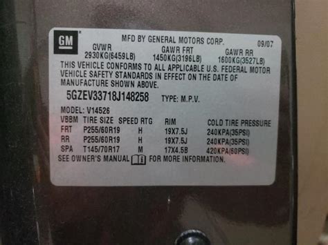 VIN GZEV J SATURN OUTLOOK Car History Stat Vin