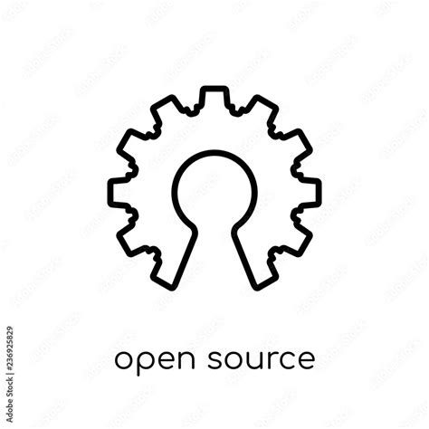 Open Source Icon Trendy Modern Flat Linear Vector Open Source Icon On White Background From