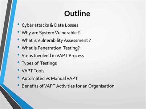 Vulnerability Assessment And Penetration Testing Basics Pptx Information And Network Security