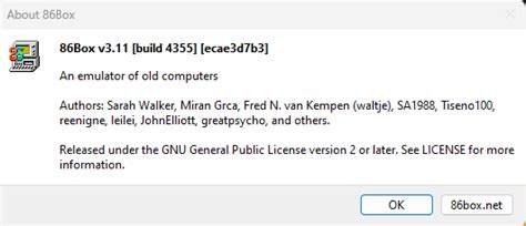 Build Info In Help About · Issue 2991 · 86box 86box · Github