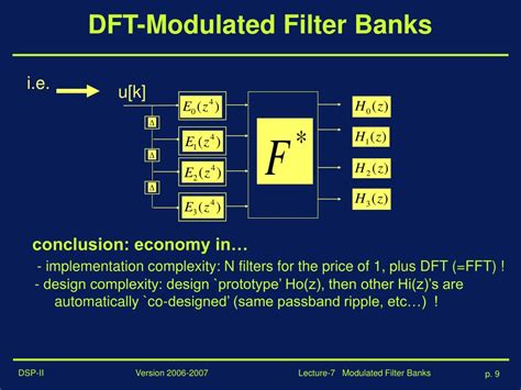 Ppt Digital Signal Processing Ii Lecture 7 Modulated Filter Banks