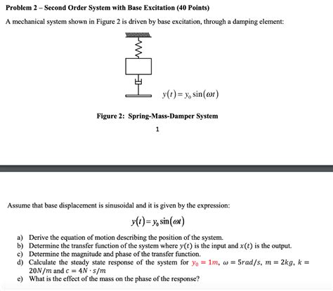 solved problem 2 second order system with base excitation