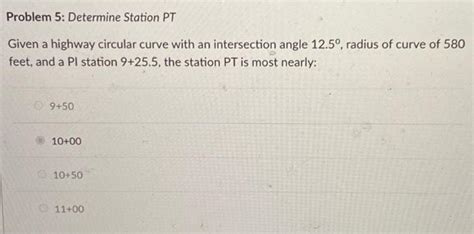 Solved Given A Highway Circular Curve With An Intersection