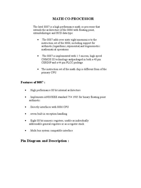 Math Coprocessor Pdf Inputoutput Electronic Design