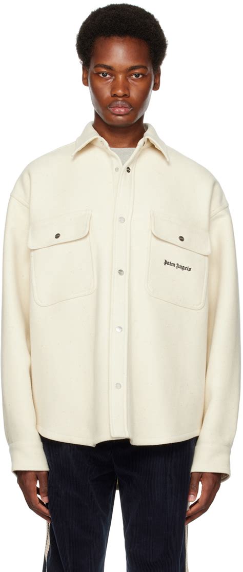Palm Angels Off White Pocket Jacket Palm Angels