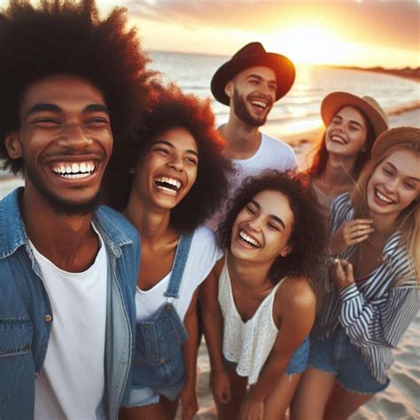 Fun Times At The Beach Premium AI Generated Image