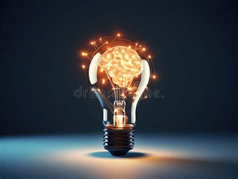 Light Bulb Symbolizing The Human Brain With Ideas Stock Illustration Illustration Of Business