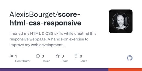 Github Alexisbourgetscore Html Css Responsive I Honed My Html And Css