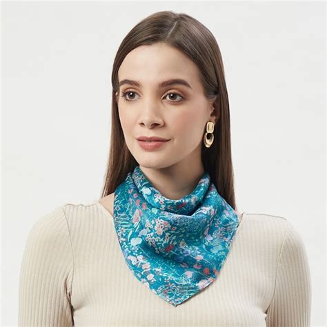 100 Silk Neckerchief Neck Scarf Bandana Square Scarf Etsy