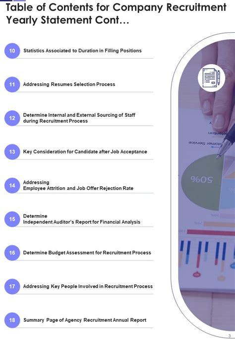 Company Recruitment Yearly Statement One Pager Documents