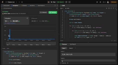 nikhil soni on linkedin 🚀 solved the 4sum problem 🔥 today i tackled and successfully…