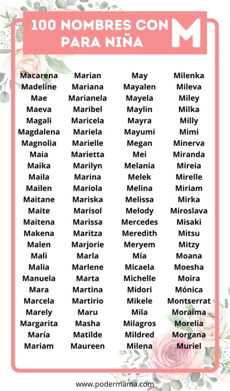100 Nombres Con M Para Niña Origen Y Significado Poder Mamá