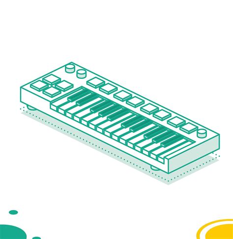 Midi Keyboard With Pads And Faders Isometric Outline Concept 17797587 Vector Art At Vecteezy