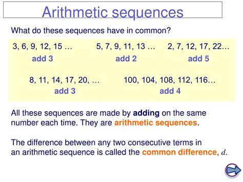 PPT Arithmetic Sequences PowerPoint Presentation Free Download ID 9600191