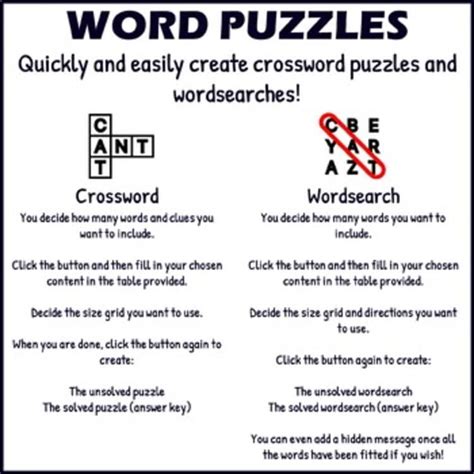 Word Puzzle Creator For Powerpoint Crosswords Wordsearches And More