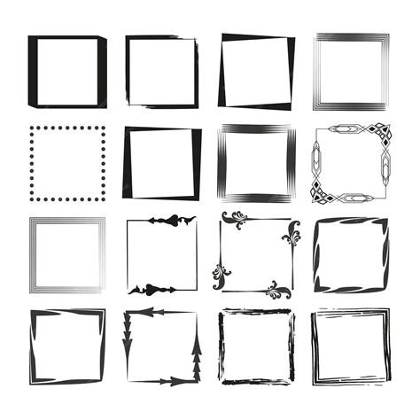 Premium Vector Vector Frames Collection Set Of Border Designs Decorative Square Elements