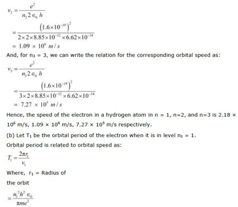 A Using The Bohrs Model Calculate The Speed Of The Electron In A