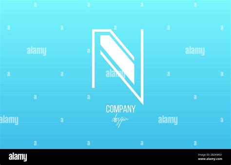 Blue White N Alphabet Letter Logo Icon With Line Design For Business