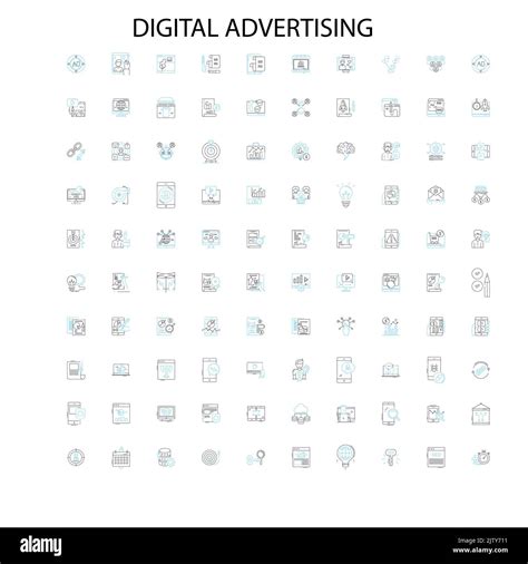 Ads Icons Signs Outline Symbols Concept Linear Illustration Line