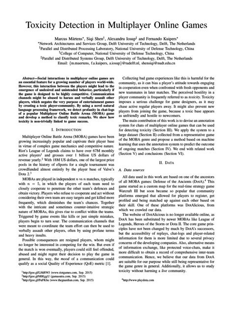 toxicity detection in multiplayer online games pdf