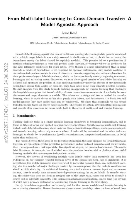 From Multi Label Learning To Cross Domain Transfer A Model Agnostic Approach Deepai