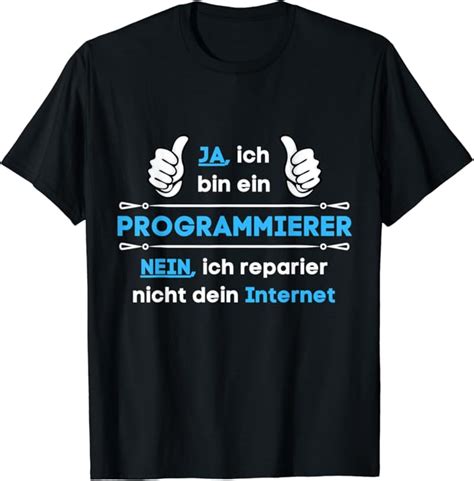 Herren Lustiger Programmierer Spruch Entwickler Lustiges Geschenk T Shirt Amazon De Bekleidung