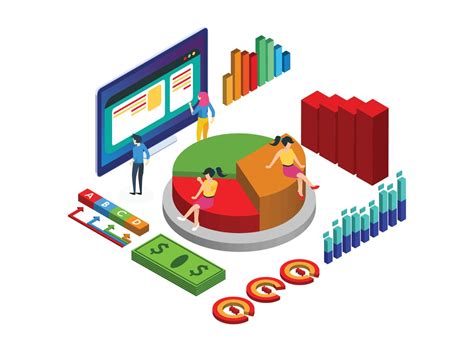 Modern Isometric Data Analysis Illustration Web Banners Suitable For