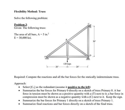 answered flexibility method truss solve the following pro