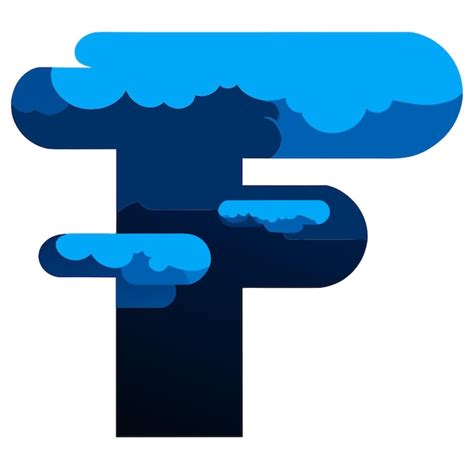 Clouds In The Shape Of The Letter F On The White Background Vector Illustration Premium Ai