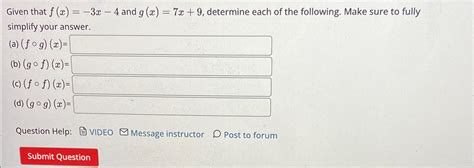 solved given that f x 3x 4 ﻿and g x 7x 9 ﻿determine each