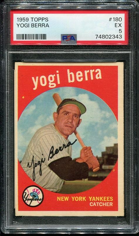 1959 Topps 180 Yogi Berra Psa 5 Hof 74802343 All Star Cards Inc