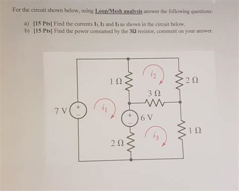 solved for the circuit shown below using loop mesh analysis