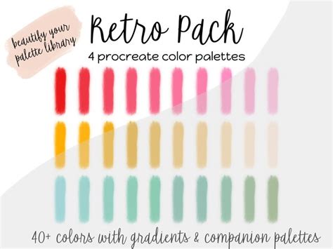 6 Procreate Color Palettes Gradient Procreate Color Palette Retro Color Palette 30 Vintage