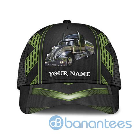Personalized Name Trucker Black And Green All Over Printed 3d Cap