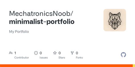 Github Mechatronicsnoob Minimalist Portfolio My Portfolio