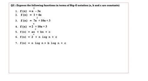 Solved Q1 Count Primitive Operations Of The Following
