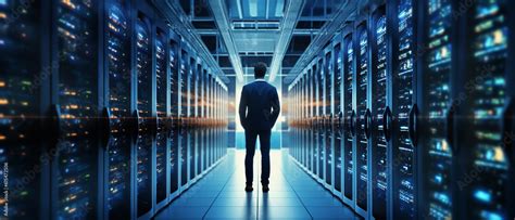 It Engineer In Big Database Server Center Office High Speed Data